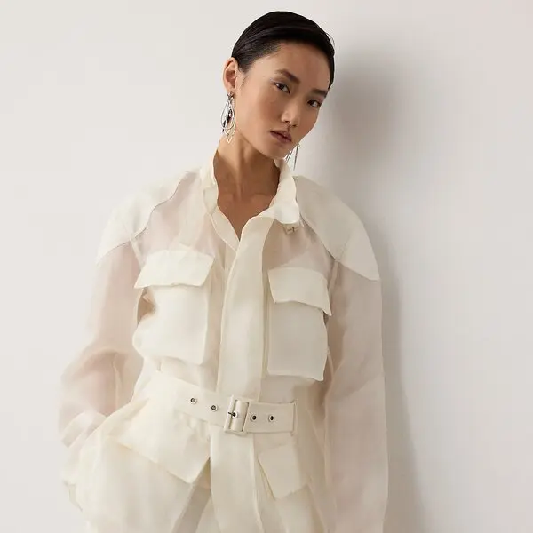 Ralph Lauren Zaria Silk Gazar Field Jacket