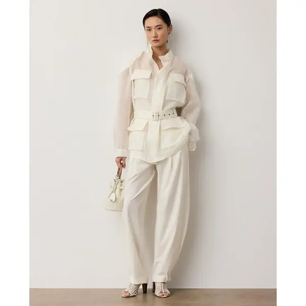 Ralph Lauren Zaria Silk Gazar Field Jacket
