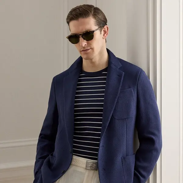 Ralph Lauren Hadley Panama-weave Jacket - Navy
