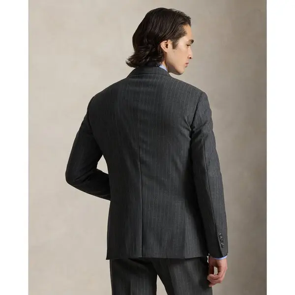 Ralph Lauren Polo Tailored Fit Rope-stripe Wool Suit - Medium Grey/cream