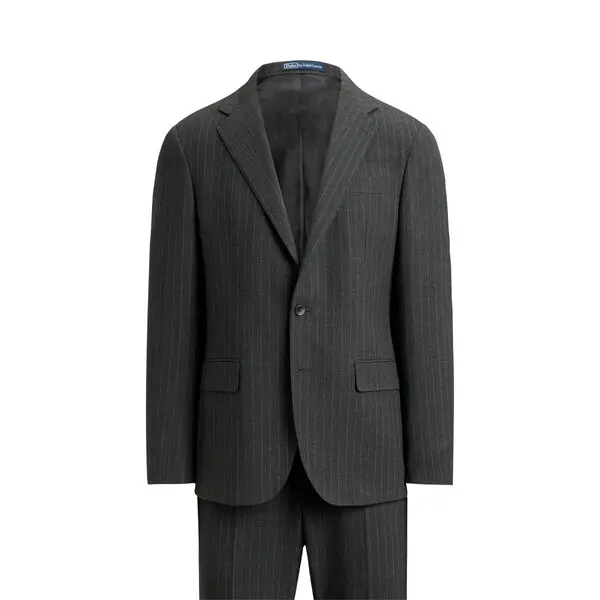 Ralph Lauren Polo Tailored Fit Rope-stripe Wool Suit - Medium Grey/cream