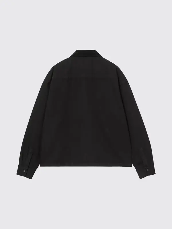 Carhartt Work In Progress Oversized Cotton Blend Jacket With Corduroy Collar - Black