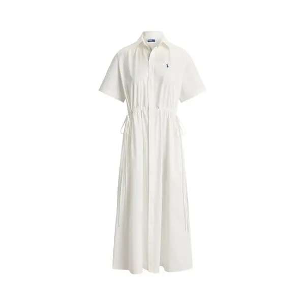 Ralph Lauren Cotton Drawcord Maxi Shirtdress