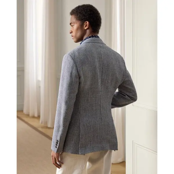 Ralph Lauren Kent Hand-tailored Tick-weave Sport Coat - Navy/white
