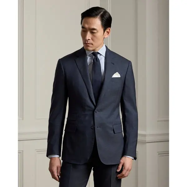 Ralph Lauren Kent Hand-tailored Glen Plaid Wool Suit