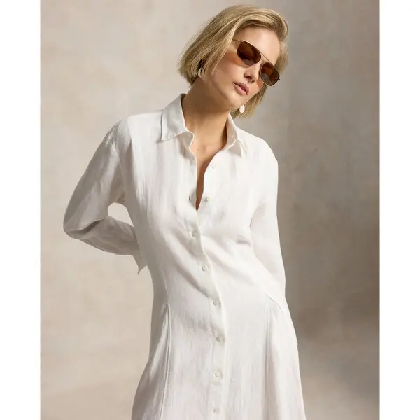 Ralph Lauren Self-tie Linen Shirt Dress