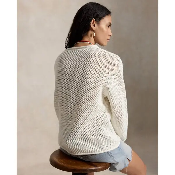 Ralph Lauren Tonal Flag Pointelle Sweater