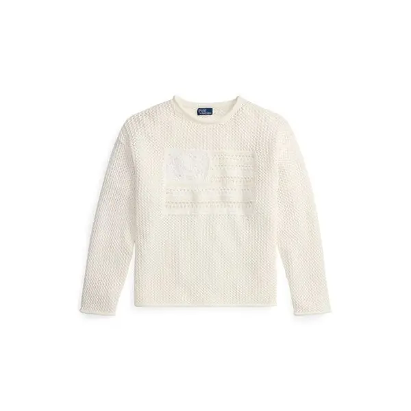 Ralph Lauren Tonal Flag Pointelle Sweater