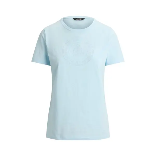 Ralph Lauren Embroidered-crest Cotton Jersey Tee - Light Blue Note
