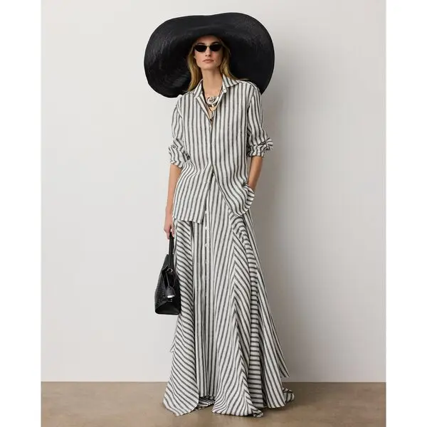 Ralph Lauren Capri Relaxed Fit Striped Linen Shirt