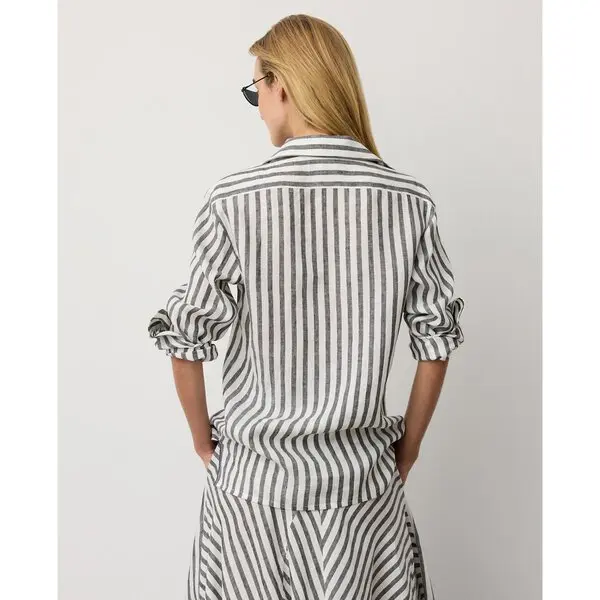 Ralph Lauren Capri Relaxed Fit Striped Linen Shirt