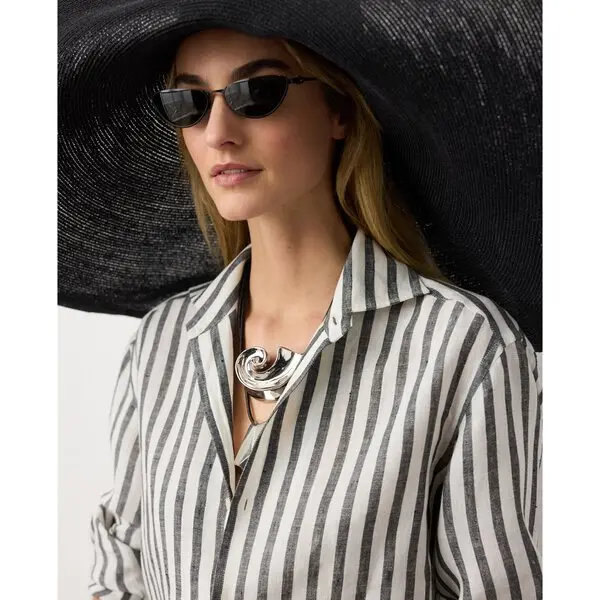 Ralph Lauren Capri Relaxed Fit Striped Linen Shirt