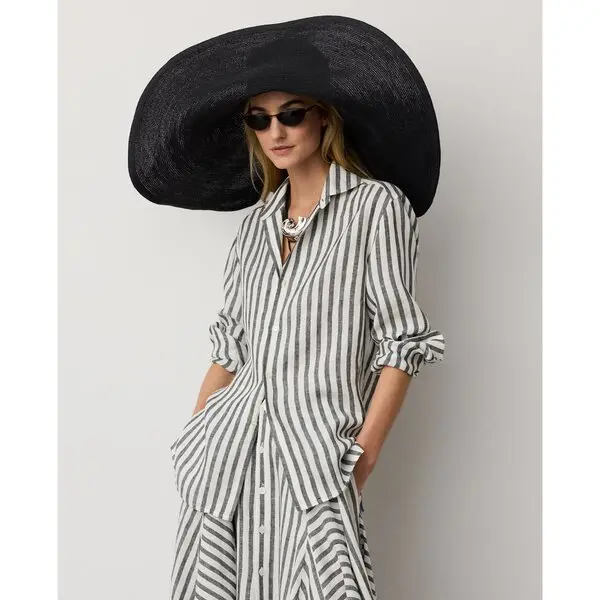 Ralph Lauren Capri Relaxed Fit Striped Linen Shirt