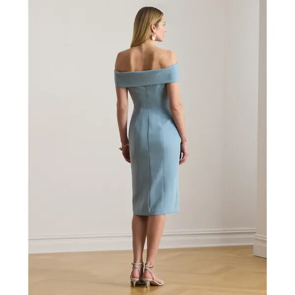 ralph lauren crepe off the shoulder dress Lauren Ralph Lauren Crepe Off-the-Shoulder Gown