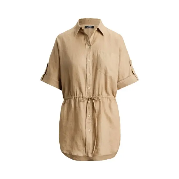 Ralph Lauren Linen Roll-tab Sleeve Tunic - Birch Tan