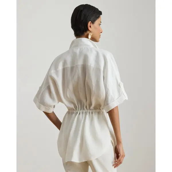Ralph Lauren Linen Roll-tab Sleeve Tunic - White