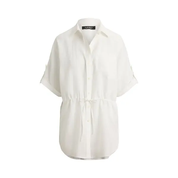 Ralph Lauren Linen Roll-tab Sleeve Tunic - White