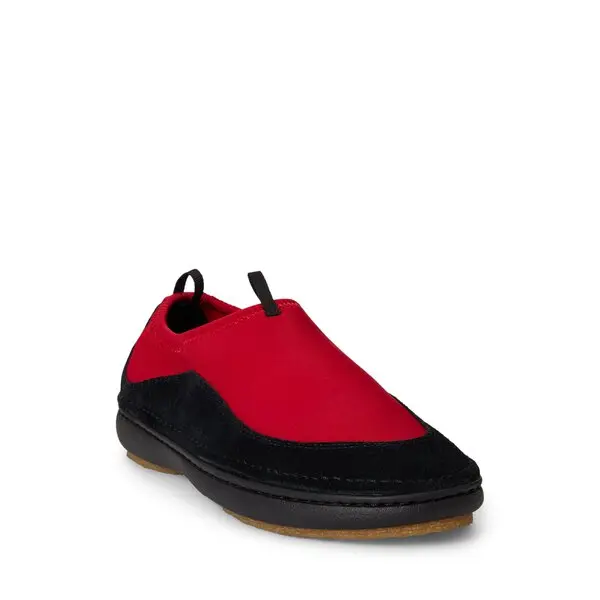 Ralph Lauren Suede-trim Neoprene Slip-on Sneakers - Red/black