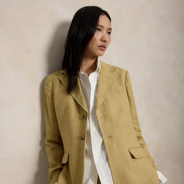 Ralph Lauren Single-breasted Dèlavè Linen Blazer