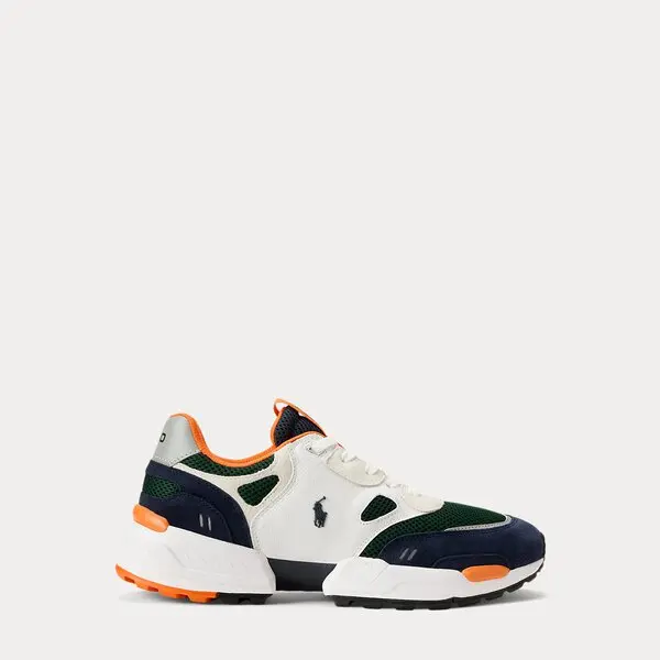 Ralph Lauren Jogger Suede And Mesh Sneakers
