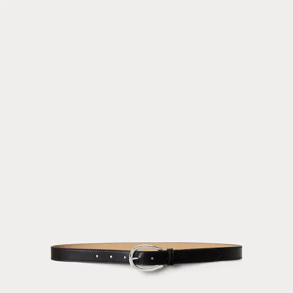 Ralph Lauren Stirrup Buckle Leather Belt - Black