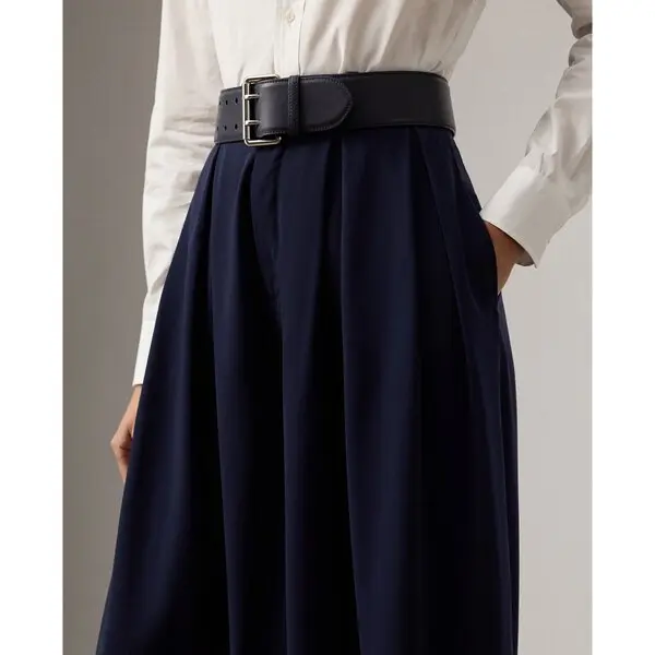 Ralph Lauren Greer Wool Gabardine Pleated Pant