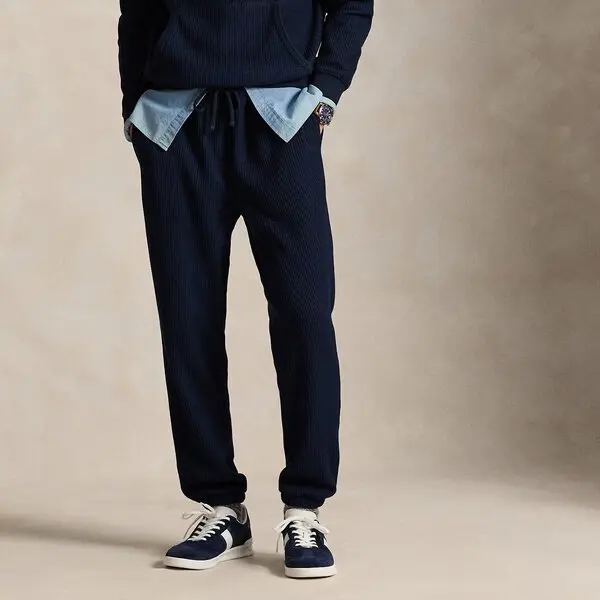 Ralph Lauren Waffle-knit Fleece Sweatpant - Aviator Navy