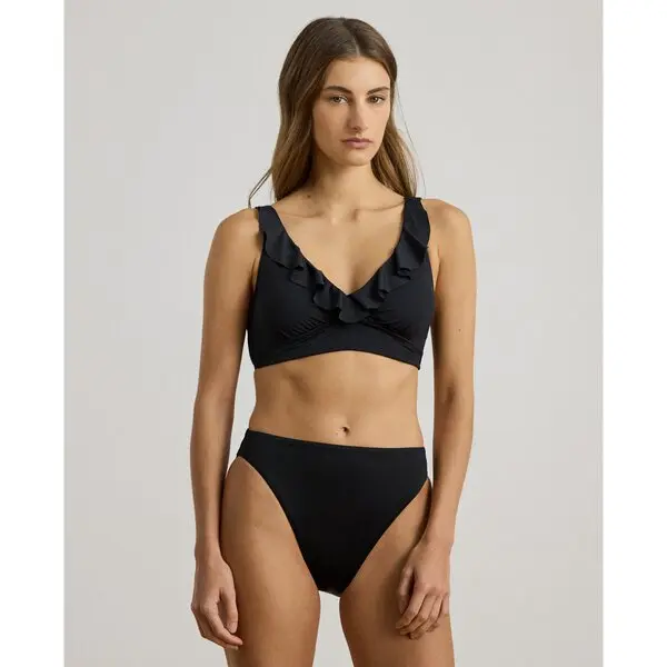 Ralph Lauren Curved Mid-rise Bikini Bottom - Black