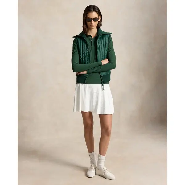Ralph Lauren Quilted-panel Wool Zip Vest - Northwest Pine