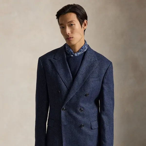 Ralph Lauren Polo Tailored Fit Linen Suit Jacket - Navy