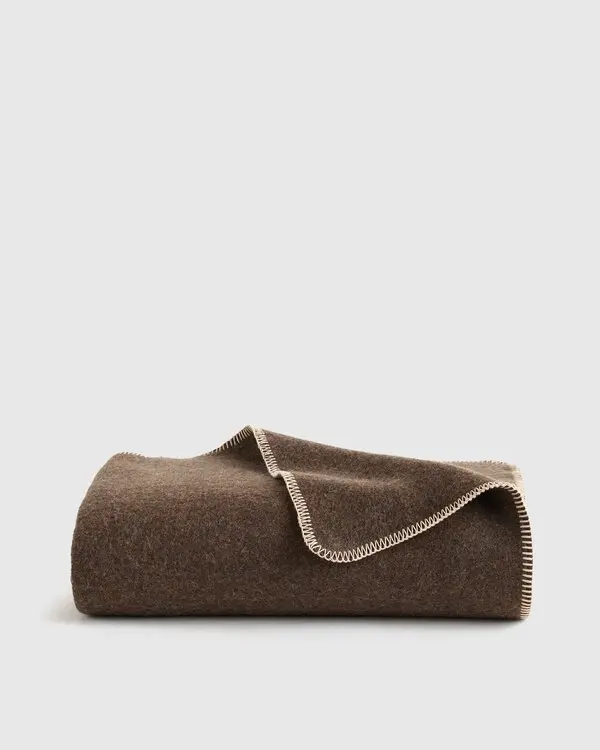 Quince Wool Whipstitch Throw - Espresso
