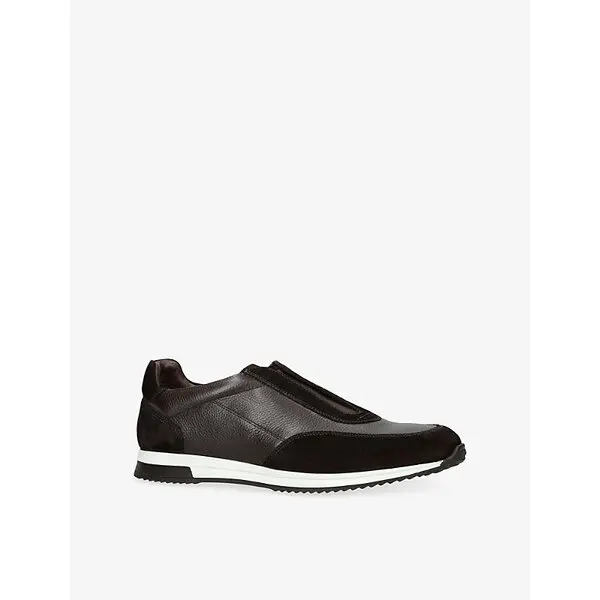LOAKE Ballantyne Leather And Suede Trainers - Dark Brown