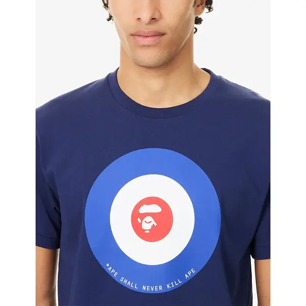 A BATHING APE Target Printed Cotton T-shirt