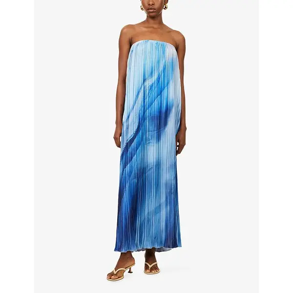 4TH & RECKLESS Finley Pleated Graphic Maxi Dress