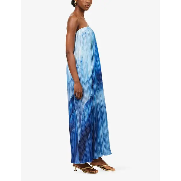 4TH & RECKLESS Finley Pleated Graphic Maxi Dress