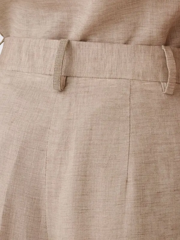 Fabiana Filippi Wide Leg Linen Trousers - Grey