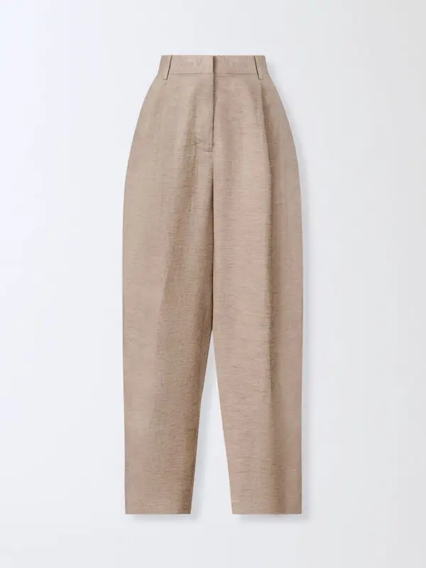 Fabiana Filippi Wide Leg Linen Trousers - Grey
