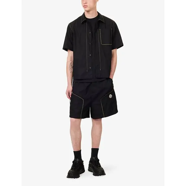 Moncler Cotton Shorts With Contrast Stitching