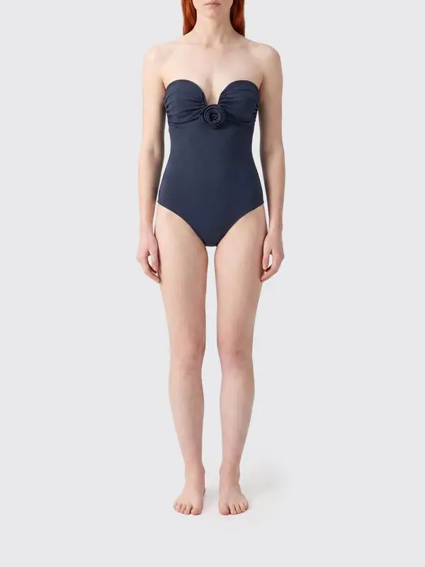 Magda Butrym Jersey One-piece Swimsuit With Flower - Grey