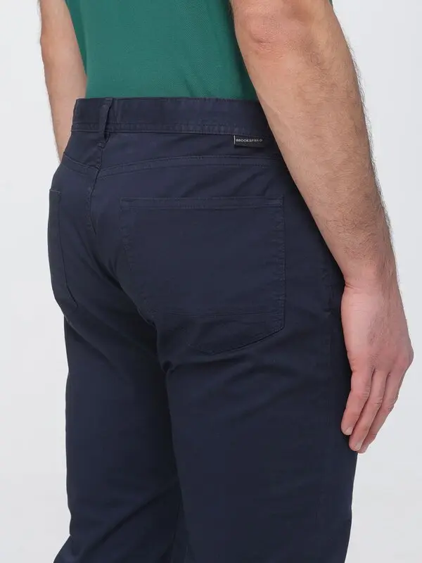 BROOKSFIELD Tailored Cotton Trousers - Navy