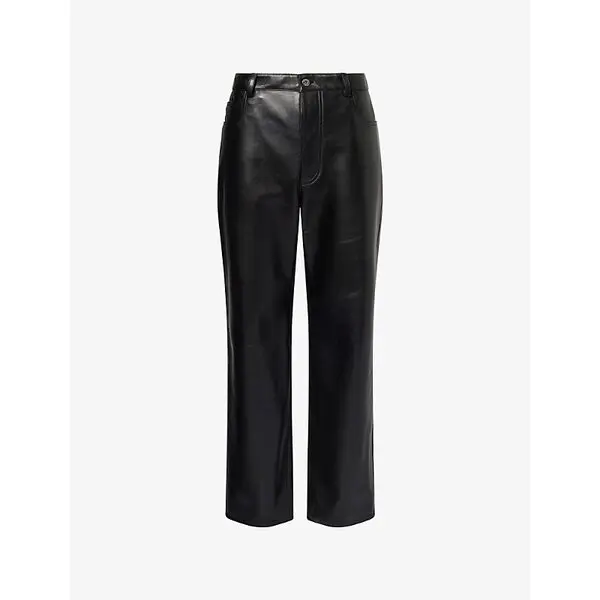 Bottega Veneta Straight Leg Leather Trousers