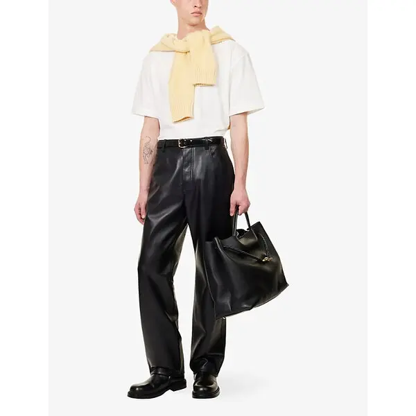 Bottega Veneta Straight Leg Leather Trousers