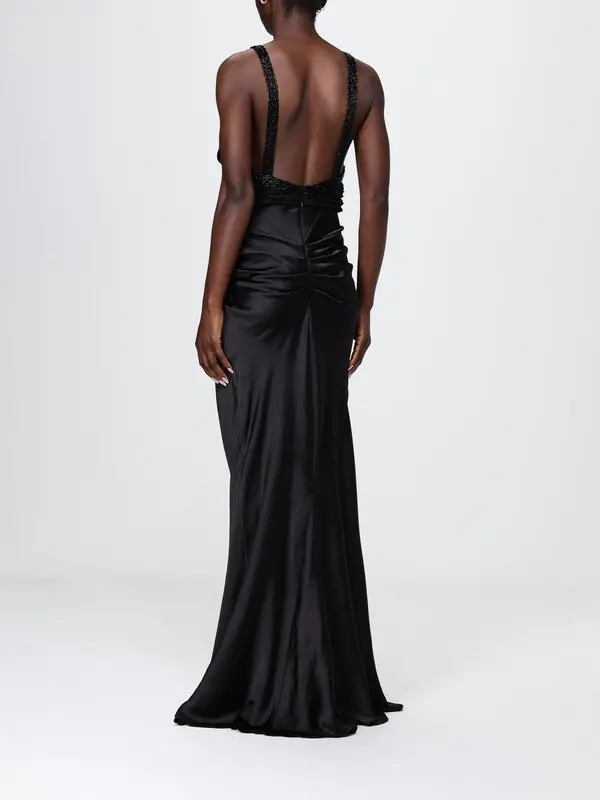 Elisabetta Franchi Long Satin And Tulle Gown