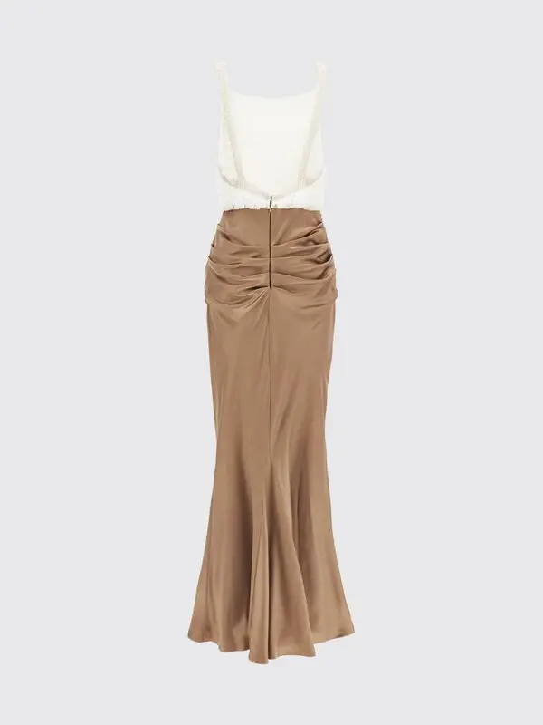 Elisabetta Franchi Long Satin And Tulle Gown