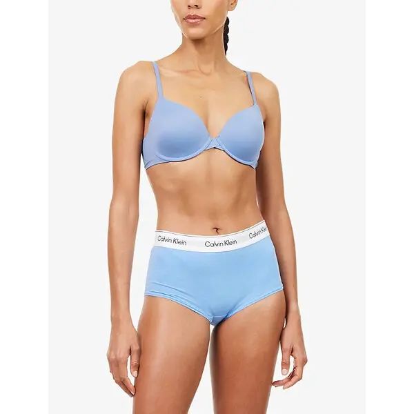Calvin Klein Perfectly Fit Lightly Lined Stretch-woven Bra - Blue Tulip