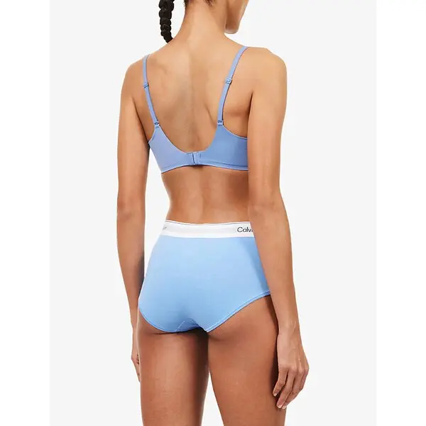 Calvin Klein Perfectly Fit Lightly Lined Stretch-woven Bra - Blue Tulip