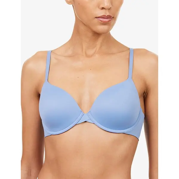 Calvin Klein Perfectly Fit Lightly Lined Stretch-woven Bra - Blue Tulip