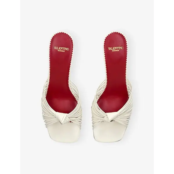 Valentino Garavani Annet 60 Leather Heeled Mules - White