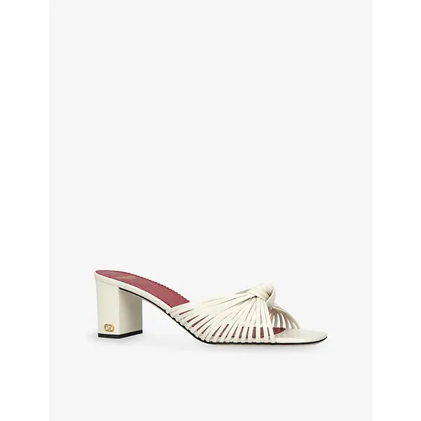 Valentino Garavani Annet 60 Leather Heeled Mules - White