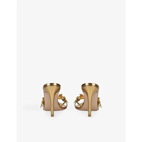 GIANVITO ROSSI Flavia 85 Leather Heeled Sandals - Gold